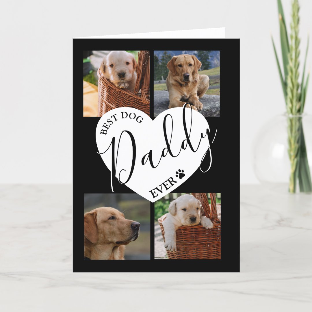 Stylish Best Ever Dog Daddy | Photo Holiday Card | Zazzle