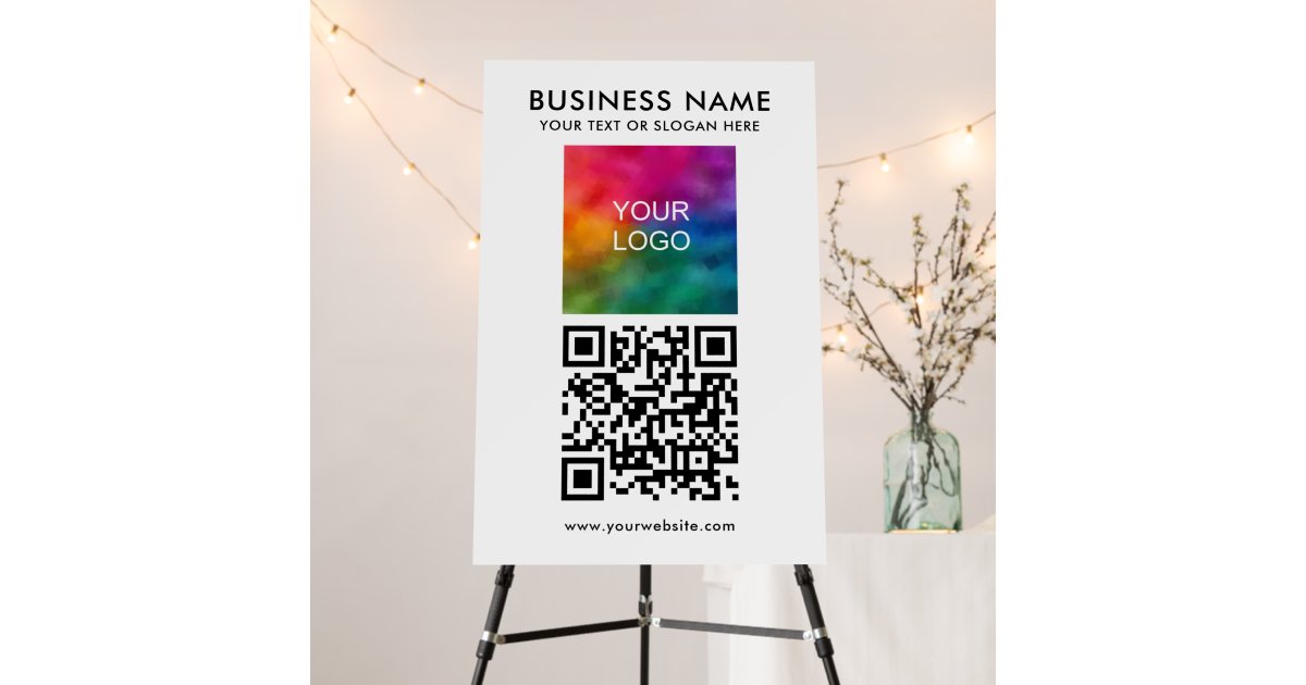 Stylish Best Template Company Logo QR Code Foam Board | Zazzle