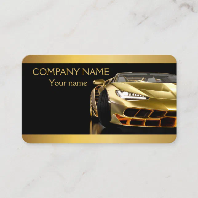 Stylish Black and Golden Automotive Business Card | Zazzle