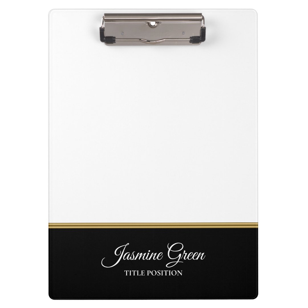 Stylish Black And White Clipboard | Zazzle