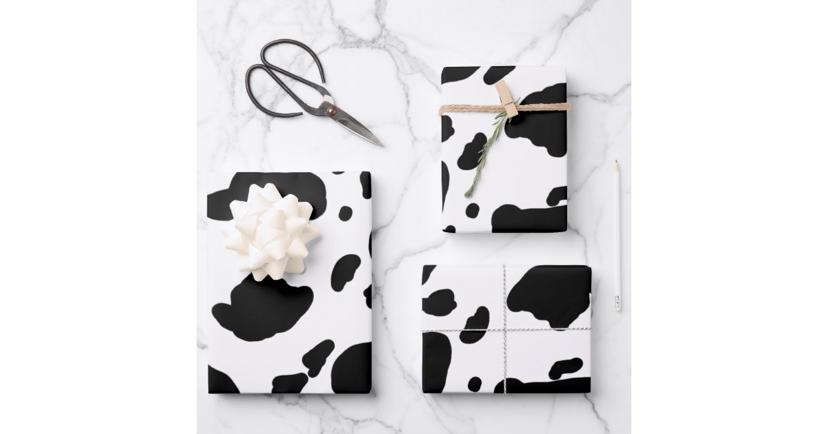 Stylish Black And White Cow Print Pattern Wrapping Paper Sheets Zazzle stylish-black-and-white-cow-print-pattern-wrapping-paper-sheets-zazzle