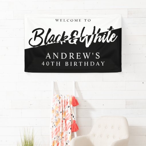 Stylish Black and White Welcome Banner | Zazzle