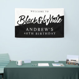Stylish Black and White Welcome Banner | Zazzle