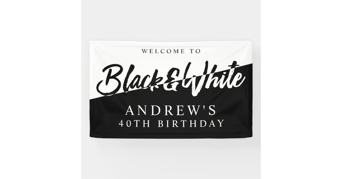 Stylish Black and White Welcome Banner | Zazzle