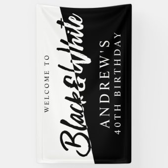 Stylish Black and White Welcome Banner | Zazzle