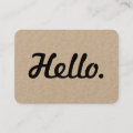 Stylish Black Hello Script Clean Rustic Craft Business Card | Zazzle