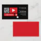 Stylish Black & Red - QR Code, Youtube - Vlogger Business Card | Zazzle