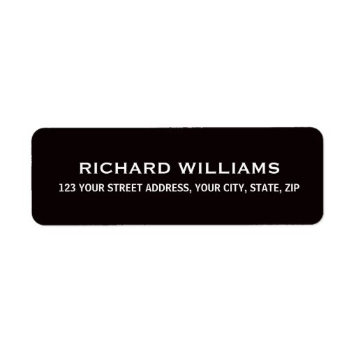 Stylish black return address label | Zazzle