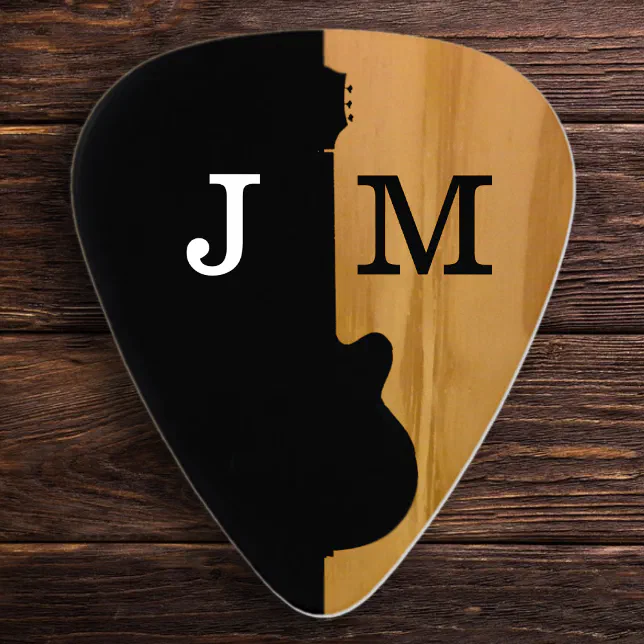 Stylish Black / Wood Guitar Pick for the Guitarist | Zazzle
