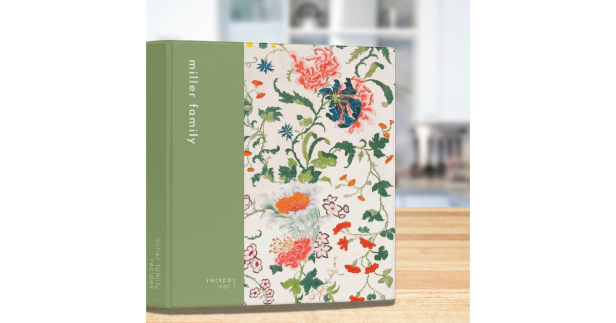 Stylish Blooming Floral Pattern 3 Ring Binder | Zazzle