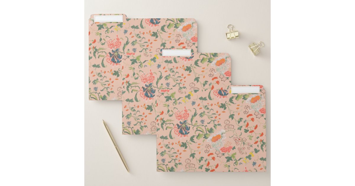 Stylish Blooming Floral Pattern File Folder | Zazzle