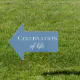 Stylish Blue Directional Arrow Celebration of Life Sign | Zazzle