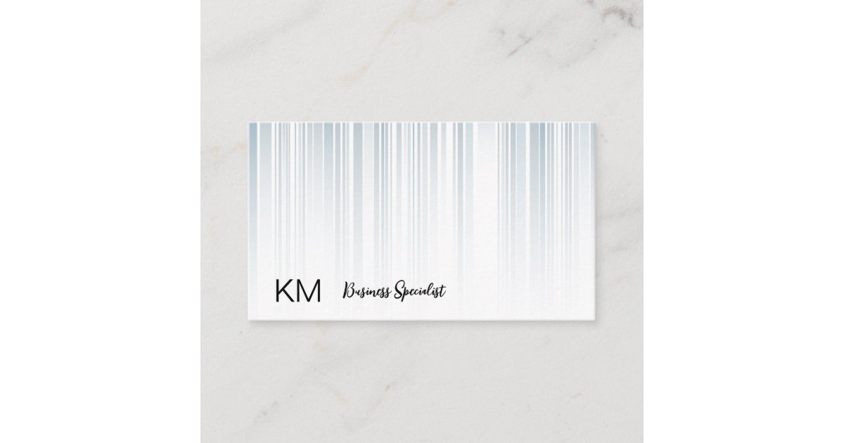 Stylish | Blue Gray Vert Lines Business Card | Zazzle