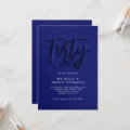 Stylish Blue Script Forty 40th Adult Birthday Invitation | Zazzle