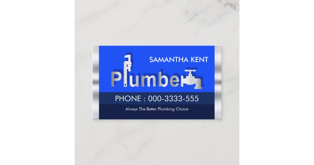 Stylish Blue Waters Plumber Signage Business Card | Zazzle