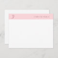 Stylish Blush Pink Monogram Modern Minimalistic Note Card | Zazzle