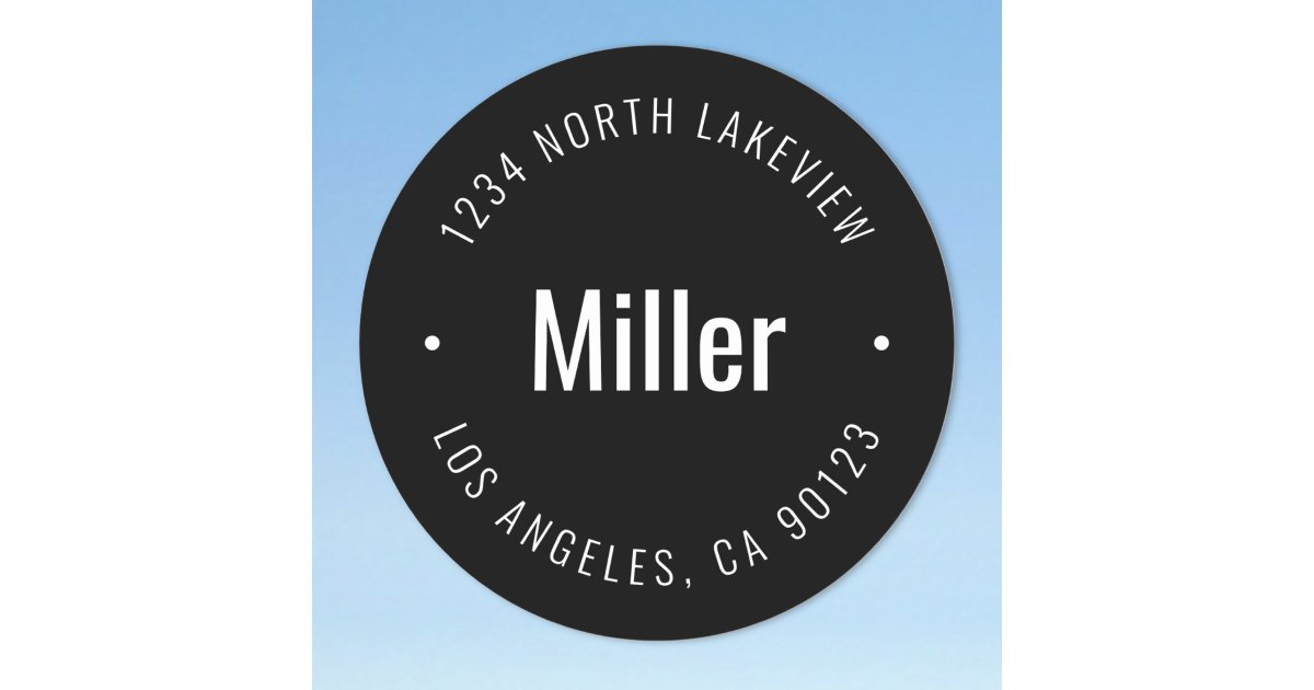 Stylish Bold Name & Circular Text Classic Round Sticker | Zazzle