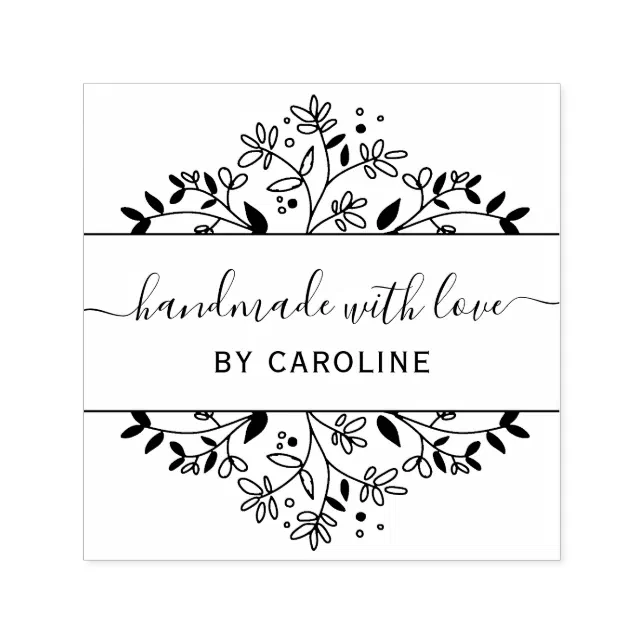 stylish botanical handmade self-inking stamp | Zazzle