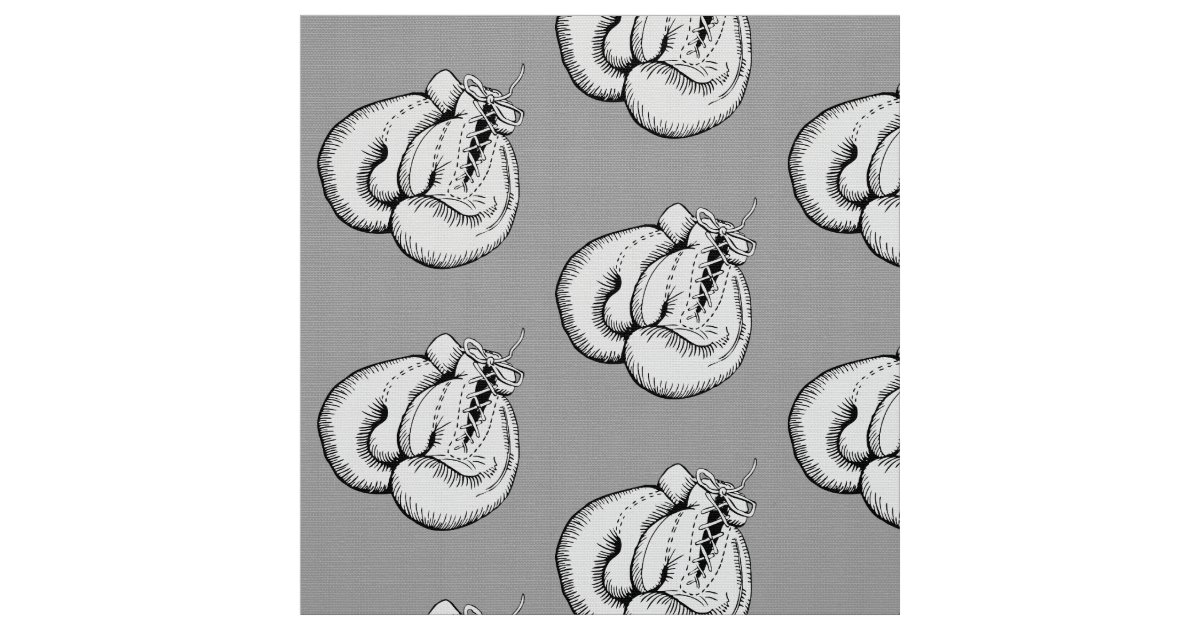 STYLISH BOXING GLOVES PATTERN FABRIC | Zazzle.com