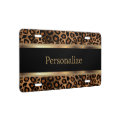 Stylish Brown Leopard Animal Print | Personalize License Plate | Zazzle