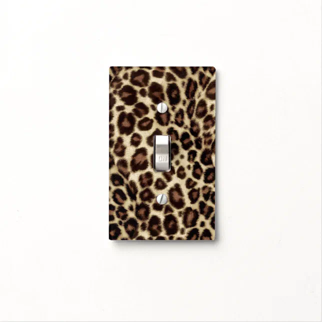 Stylish Brown Leopard Print Light Switch Cover | Zazzle