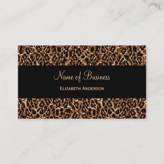 Stylish Brown Leopard Print Luxury Animal Pattern Business Card ...