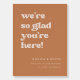 Stylish brown So glad you're here Wedding welcome Foam Board | Zazzle
