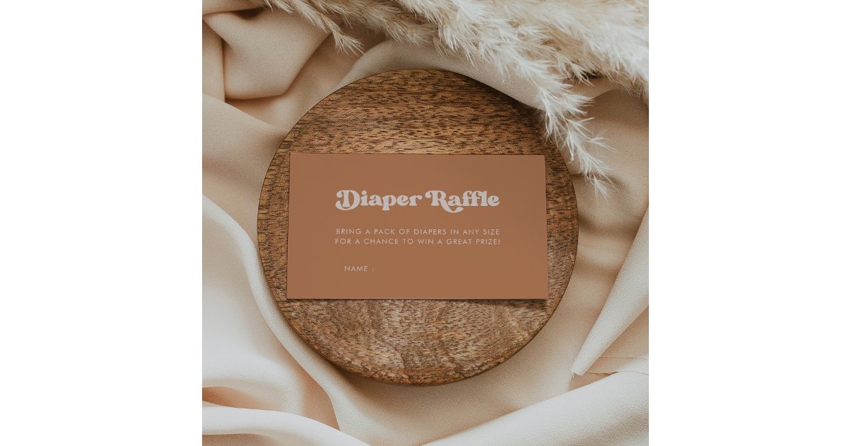 Stylish Brown sugar Baby shower diaper raffle Enclosure Card | Zazzle
