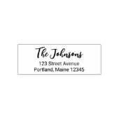 Stylish Brush Script Last Name Return Address Self-inking Stamp | Zazzle