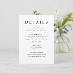 Stylish Burgundy Dusty Blue Floral Wedding Details Enclosure Card | Zazzle