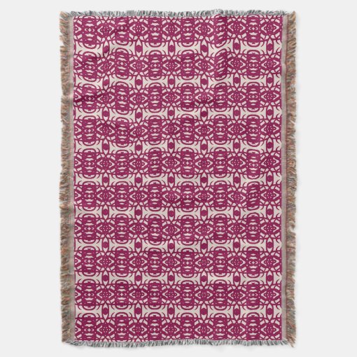 Stylish burgundy red and beige Tao Throw Blanket | Zazzle