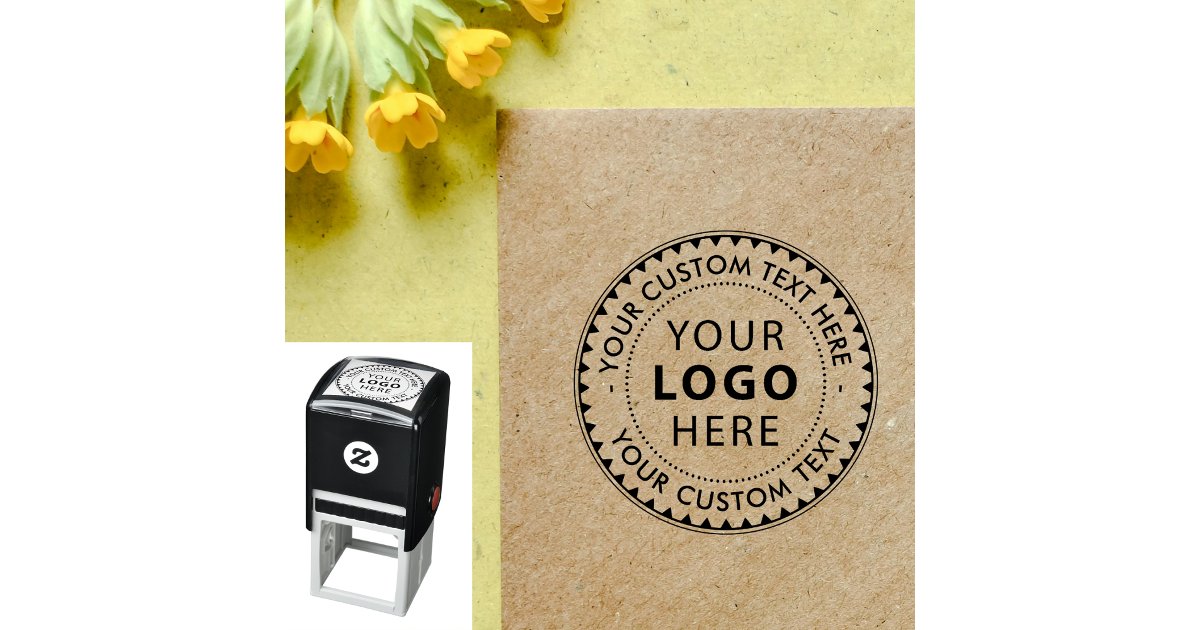Stylish Business Custom Logo Name Self-inking Stamp | Zazzle