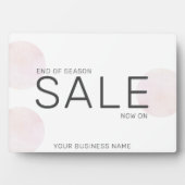 Stylish Business Pink Watercolor Circles Sale Sign Plaque | Zazzle
