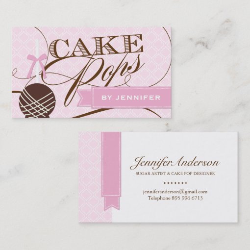 Stylish Cake Pop Business Card | Zazzle