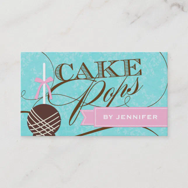 Stylish Cake Pop Business Card | Zazzle