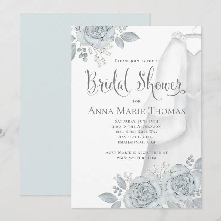 Stylish Calligraphy Script Elegant Wedding Gown Invitation | Zazzle
