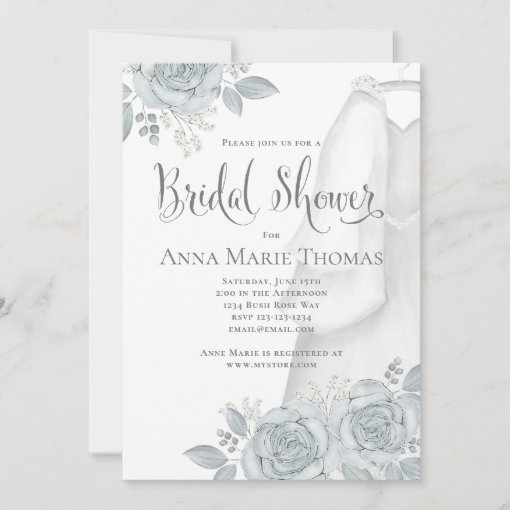 Stylish Calligraphy Script Elegant Wedding Gown Invitation | Zazzle