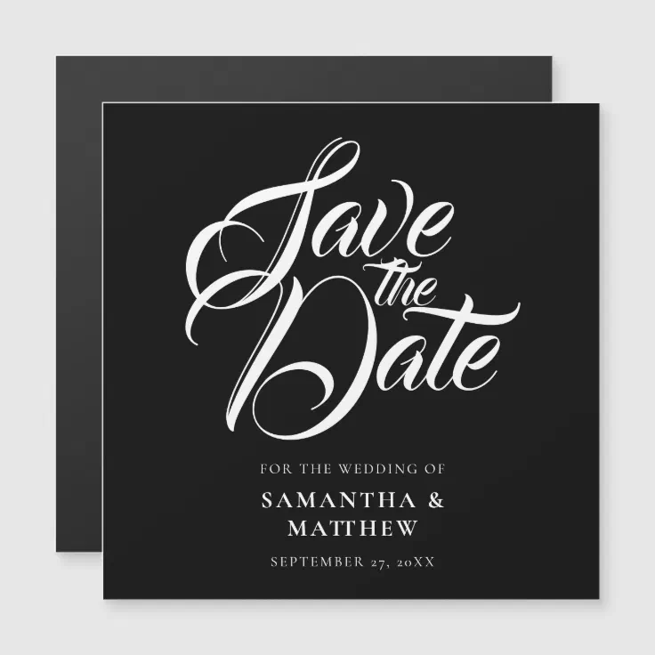 Stylish Calligraphy Script Save The Date | Zazzle