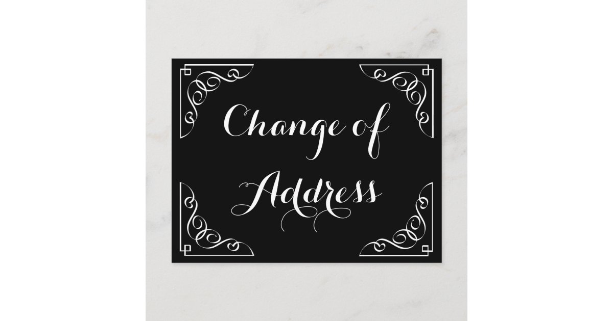 Stylish Change of address calligraphy postcard | Zazzle