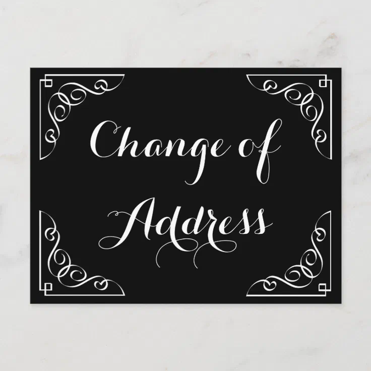 Stylish Change of address calligraphy postcard | Zazzle