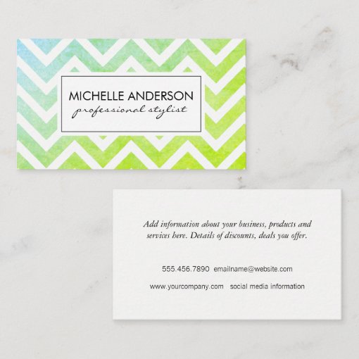 Stylish Chevron Business Card | Zazzle