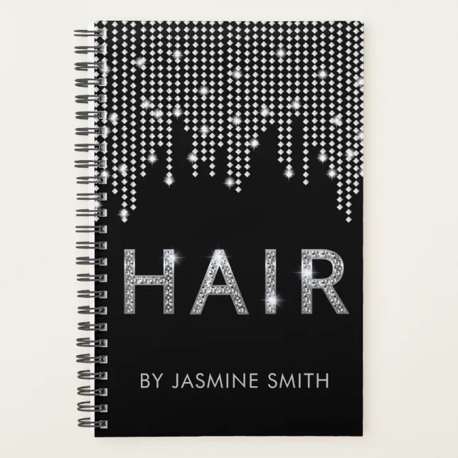 Stylish Chic Diamond Hair Appointment Book Planner | Zazzle