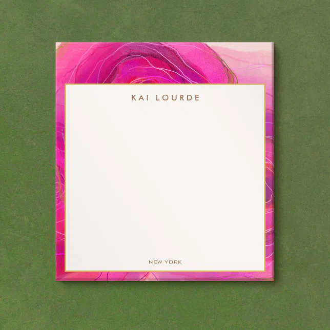 Stylish Chic Pink Abstract Watercolor Notepad | Zazzle