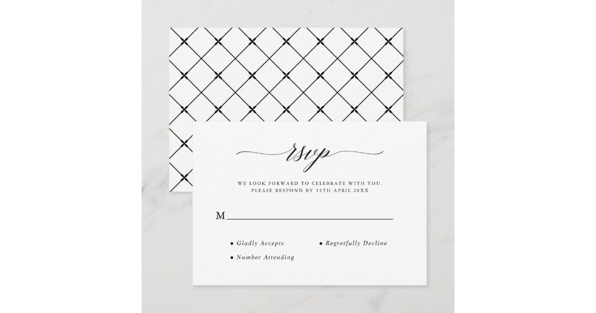 Stylish Chic Script Calligraphy Elegant Wedding RSVP Card | Zazzle