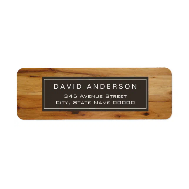 Stylish Chic Wood Grain Woodgrain Label | Zazzle
