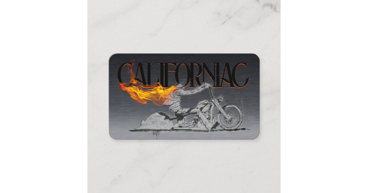 Stylish chrome Motorcycle Business Card | Zazzle