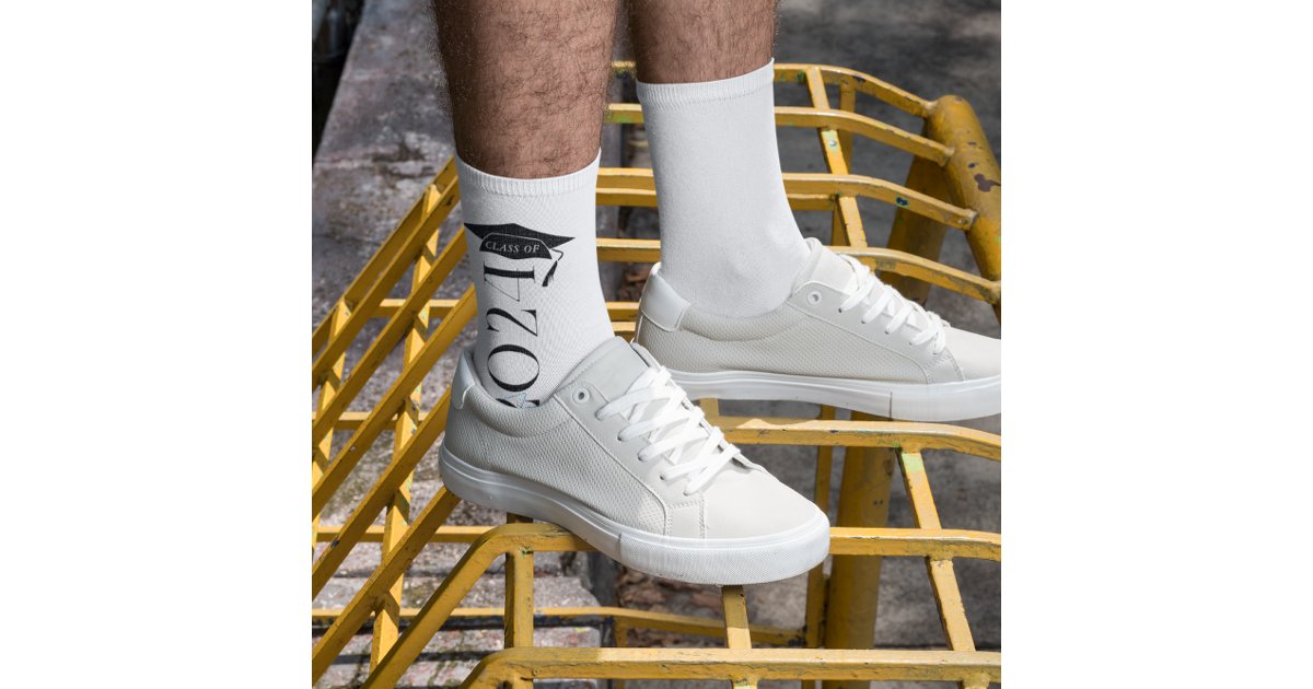 Stylish Class Of | Monogram Graduation Socks | Zazzle