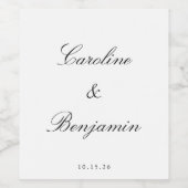 Stylish Classic Script Elegant Wedding Custom Name Wine Label | Zazzle