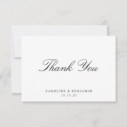 Stylish Classic Script Elegant Wedding Custom Thank You Card | Zazzle
