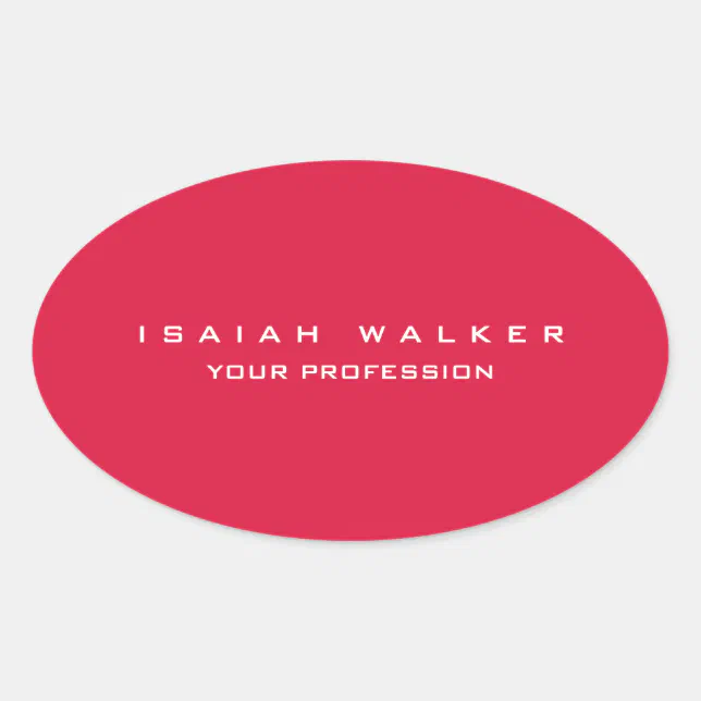 Stylish Classy Plain Unique Special Crimson Red Oval Sticker | Zazzle